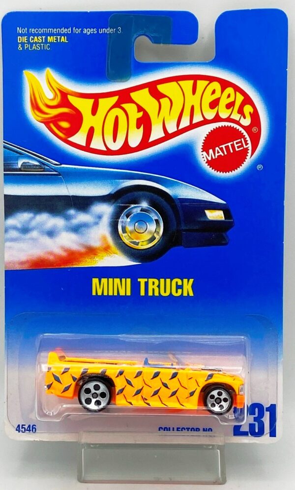 Vintage 1991 Hot Wheels Collector Card #231 Mini Truck ("Orange w/Clear ...