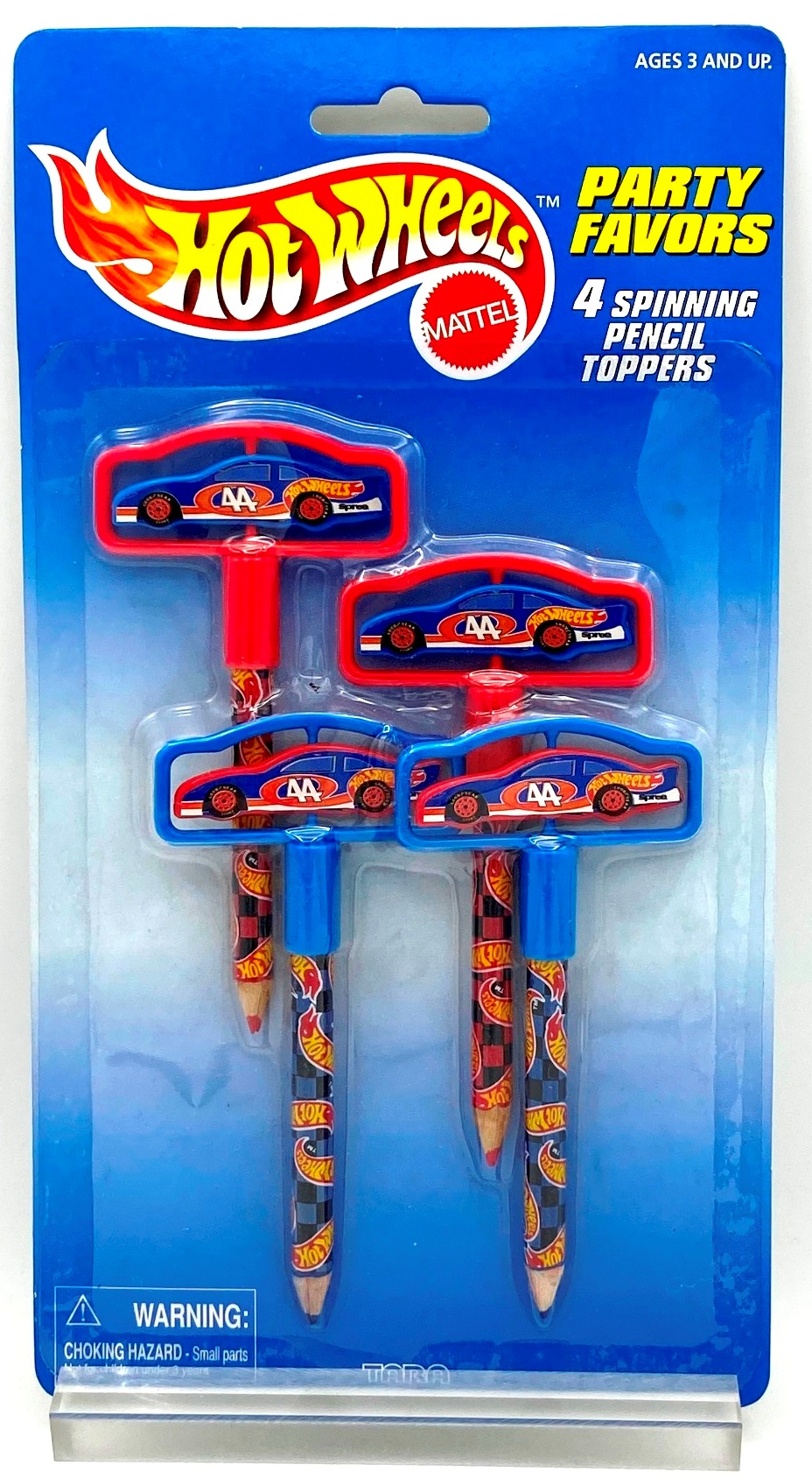 Vintage 1997 Hot Wheels Party Favors 4-Spinning Pencil Toppers "2-Red/2 ...