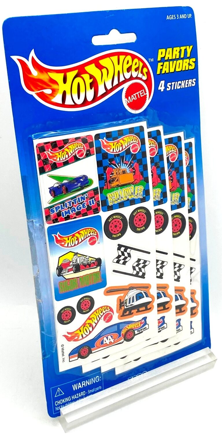 1997 Hot Wheels Party Favors 4-Stickers (Thrills & Spills!)