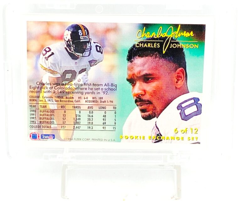 1994 Fleer NFL Charles Johnson RC #6 of 12 Exclusive Redemption