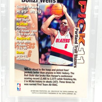 1998 Topps Draft Pick NBA Bonzi Wells RC#11 "Exclusive"