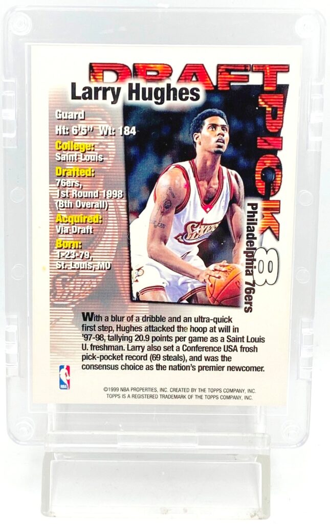 1998 Topps Draft Pick NBA Larry Hughes RC#8 "Exclusive"