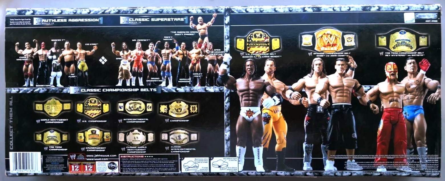 2006 Jakks WWE Booker T/Chris Benoit USA Championship Belt/Figs